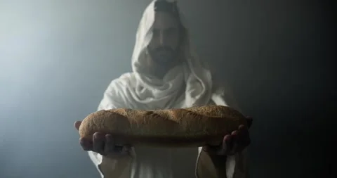 Jesus Christ Offering Bread, Christian S... | Stock Video | Pond5