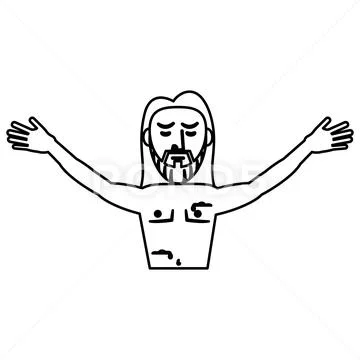Jesus christ resurrection symbol outline: Graphic #74669497