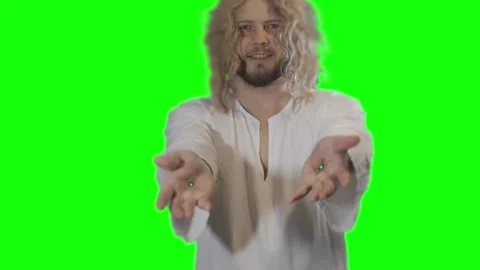 Jesus Christ shows scars on hands stigma... | Stock Video | Pond5