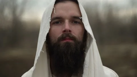 - Jesus Christ, smile, serious, face, ey... | Stock Video | Pond5