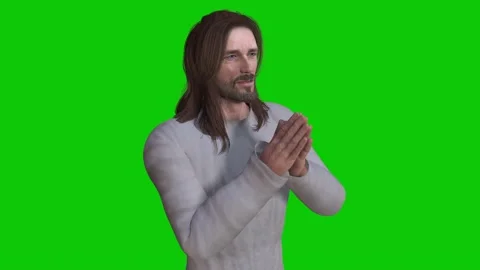 Jesus Praying Green Screen Animation (1) | Stock Video | Pond5