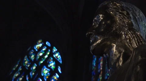 Jesus silver statue in a french church -... | Stock Video | Pond5