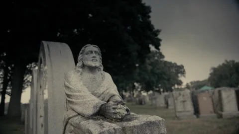 Graveyard Statue Stock Footage ~ Royalty Free Stock Videos | Pond5