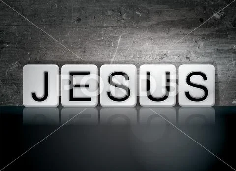 Jesus Tiled Letters Concept and Theme Illustration #70083696