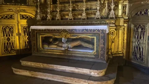 Jesus tomb, Golden Altar with tomb | Stock Video | Pond5