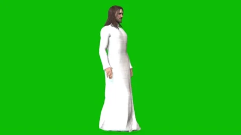 Jesus Walking Green Screen Animation (1) | Stock Video | Pond5