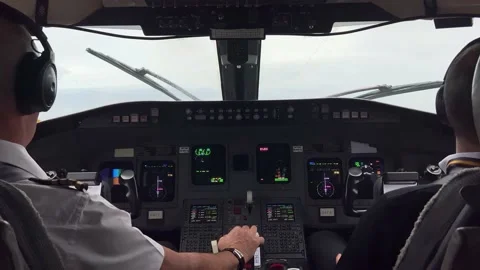 Jet cockpit view during a real flight th... | Stock Video | Pond5