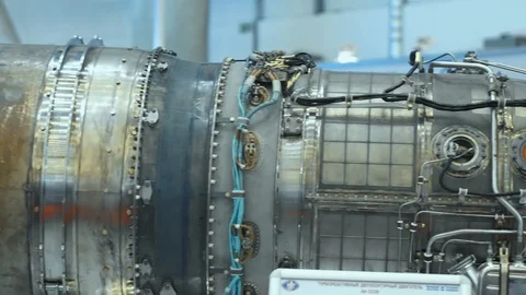 Jet engine of the aircraft, engine in di... | Stock Video | Pond5