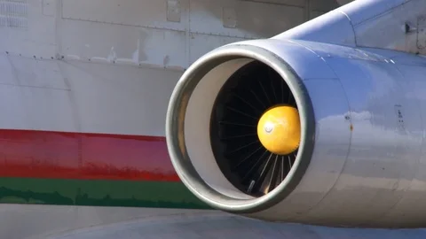 Jet engine of an airliner plane still in... | Stock Video | Pond5