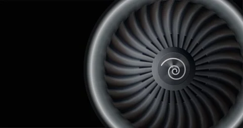 Jet engine close-up view 4k animation on... | Stock Video | Pond5