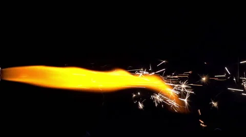 Jet Flames on a Black Background | Stock Video | Pond5