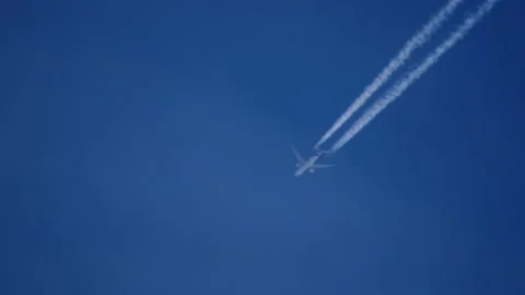 jet plane with contrails at cruising lev... | Stock Video | Pond5