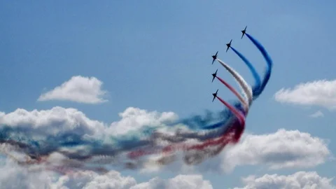 Jet plane smoke trail cinemagraph plotag... | Stock Video | Pond5