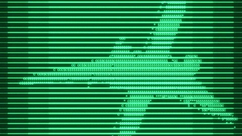 Jet Plane Take off Ascii Code 8bit Termi... | Stock Video | Pond5