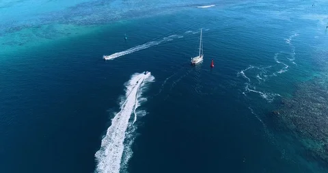 jet ski in a dream lagoon in French Pol... | Stock Video | Pond5