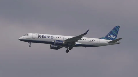 JetBlue Airlines airplane aircraft flyin... | Stock Video | Pond5