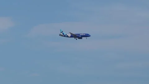 JetBlue airlines plane new paint color s... | Stock Video | Pond5