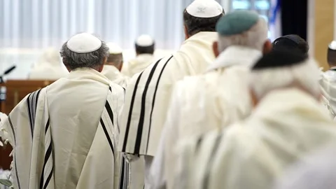 Jewish men and chazzan reciting the kadd... | Stock Video | Pond5