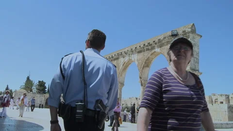 Jewish Security Guard At Dome Of The Roc... | Stock Video | Pond5