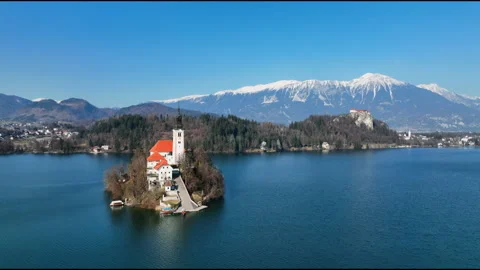 Jezero Bled Slovenija, Bled lake Sloveni... | Stock Video | Pond5