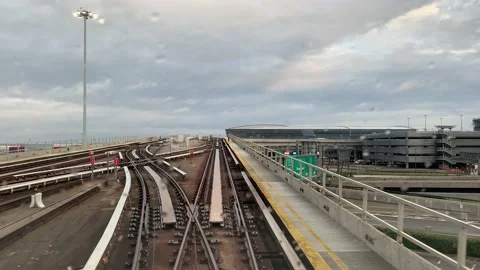 JFK Airport AirTrain Full Ride Monorail ... | Stock Video | Pond5