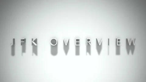 jfk overview 3D title animation white te... | Stock Video | Pond5