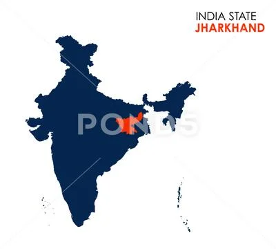 Jharkhand map of Indian state. Jharkhand map vector illustration ...