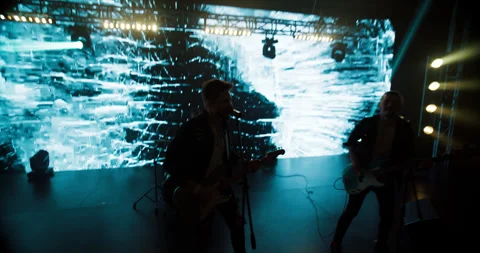 Jib shot of a rock band playing the gig ... | Stock Video | Pond5