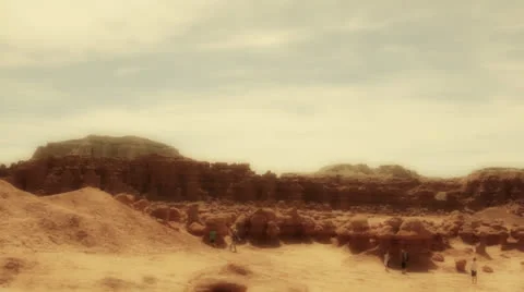 a jib shot of rock formations at goblin ... | Stock Video | Pond5