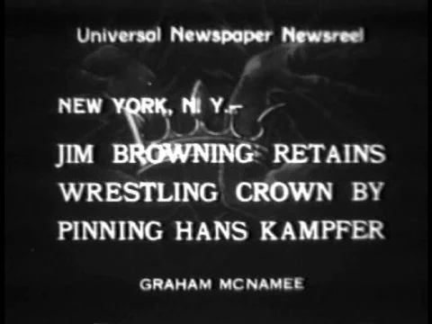 Jim Browning beats Hans Kampfer in a wre... | Stock Video | Pond5