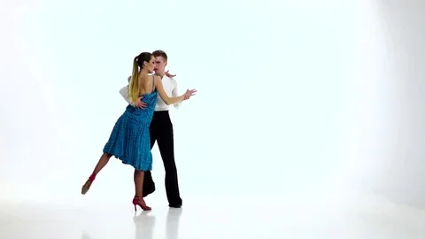 Jive dancing couple of professional eleg... | Stock Video | Pond5
