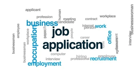 Job application animated word cloud, tex... | Stock Video | Pond5