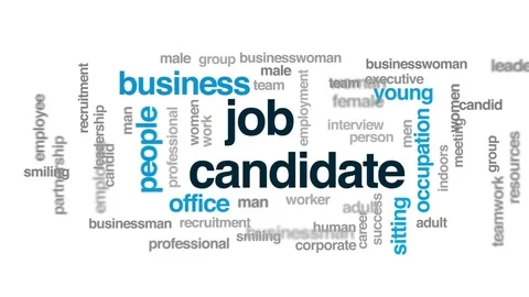 Job candidate animated word cloud, text ... | Stock Video | Pond5