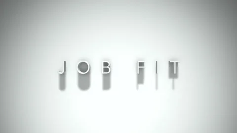 job fit 3D title animation with shadows ... | Stock Video | Pond5