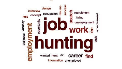 Job hunting animated word cloud, text de... | Stock Video | Pond5