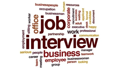 Job interview animated word cloud, text ... | Stock Video | Pond5