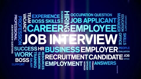 Job interview animated word cloud,animat... | Stock Video | Pond5