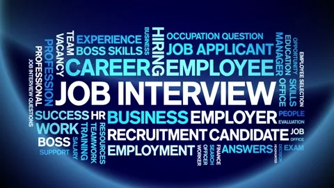 Job interview animated word cloud,animat... | Stock Video | Pond5