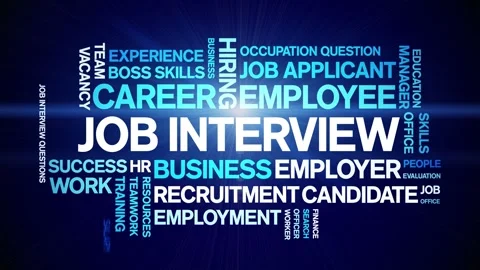 Job interview animated word cloud,animat... | Stock Video | Pond5