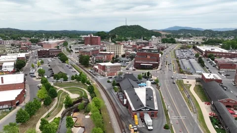 Johnson city tennessee aerial push in to... | Stock Video | Pond5