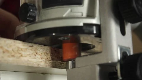 Joiner hands with milling router machine... | Stock Video | Pond5