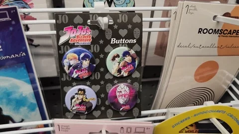 Jojo's Bizarre Adventure Buttons Retaile... | Stock Video | Pond5