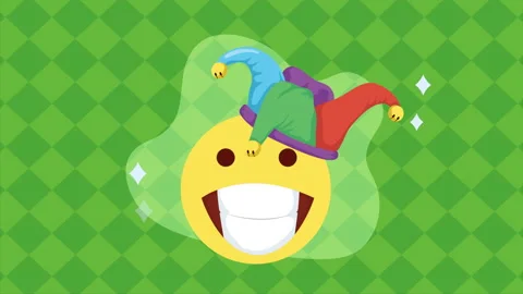 joker emoticon face comic animation | Stock Video | Pond5