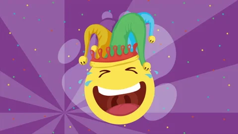 joker emoticon face comic animation | Stock Video | Pond5