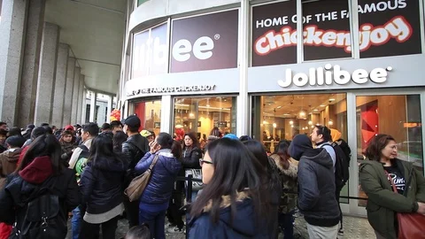 Jollibee fast food opens its first Europ... | Stock Video | Pond5