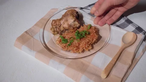 Jollof rice dome for Nigerian Ghanaian f... | Stock Video | Pond5