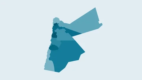 Jordan - Blue tone animated country map | Stock Video | Pond5