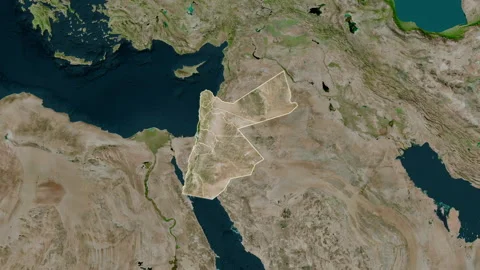 Jordan map - extract. Regions. Satellite... | Stock Video | Pond5