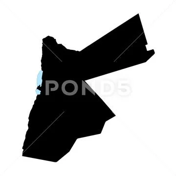 Jordan map - filled hand-drawn map: Graphic #130382853