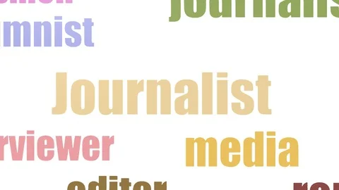 Journalist Word Cloud Animated On White ... | Stock Video | Pond5